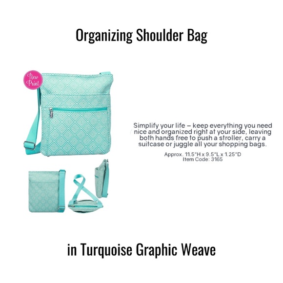 thirty-one | Bags | Thirtyone Organizing Shoulder Bag In Turquoise ...
